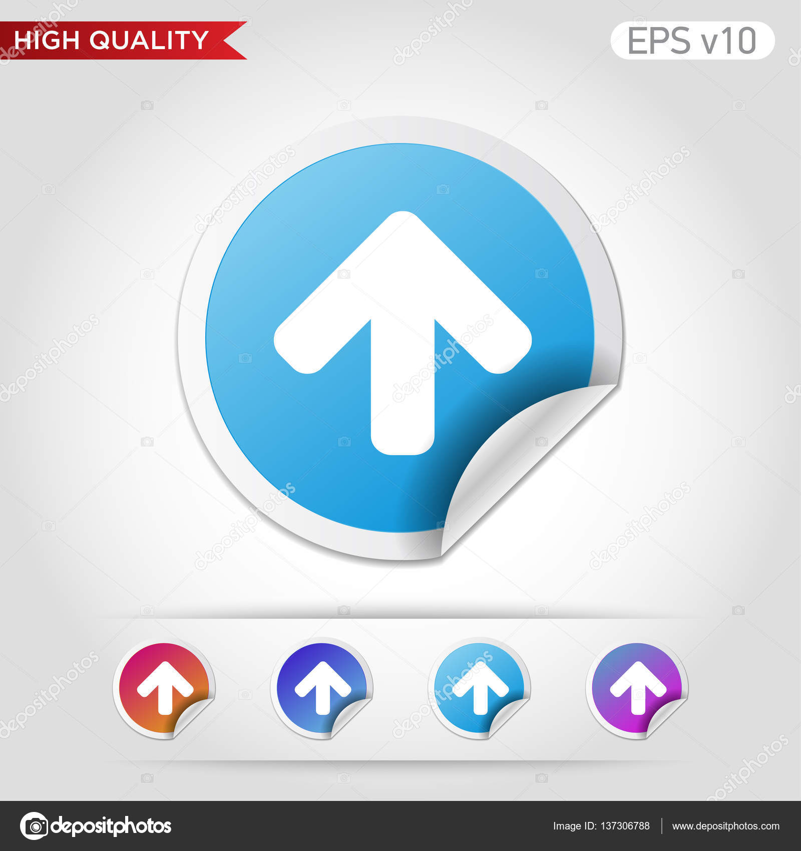 Colored Icon Button Arrow Symbol Background Stock Vector by ©M_Studio ...