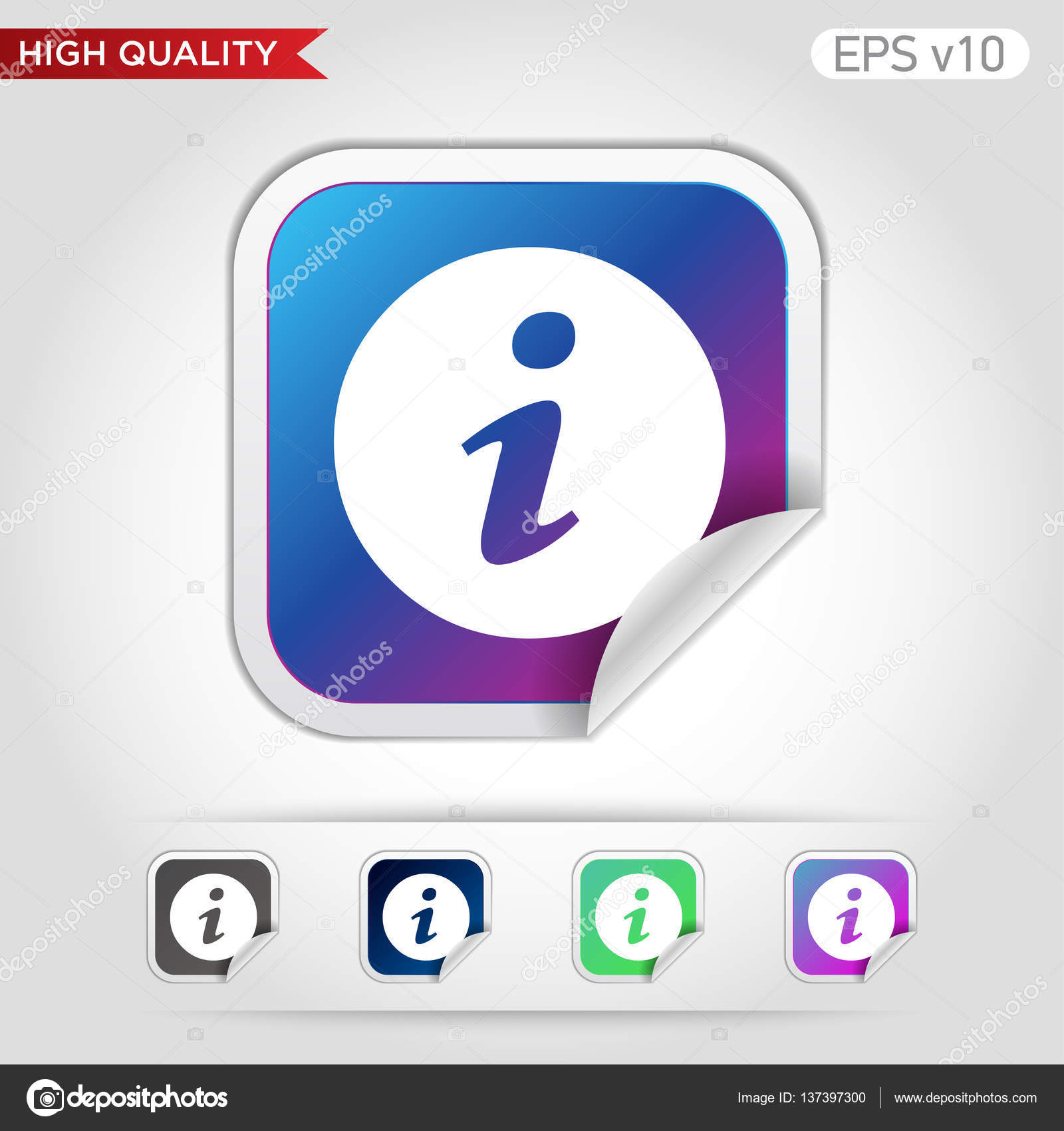 Colored Icon Button Info Symbol Background Stock Vector Image by ©M ...