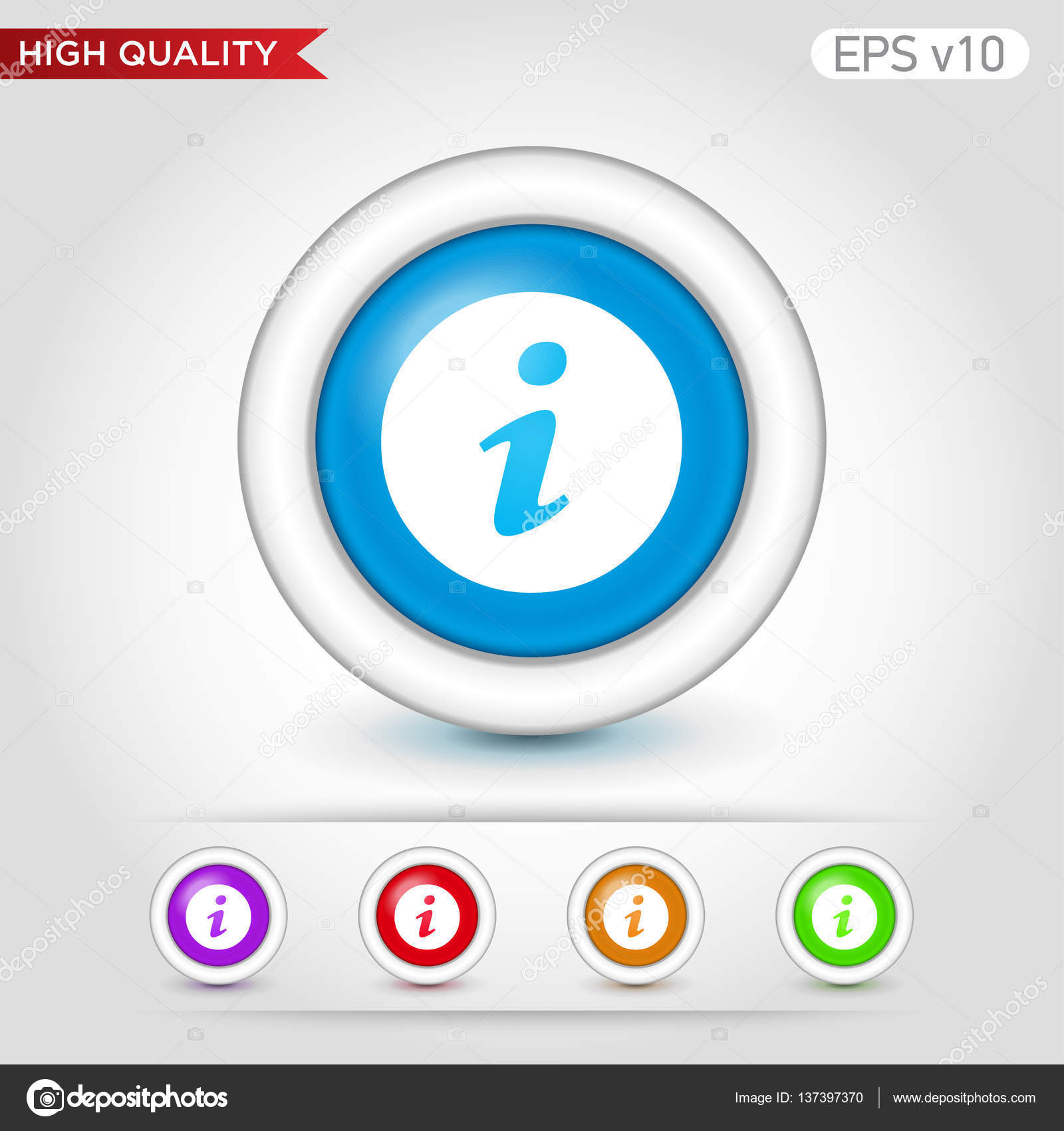 Colored Icon Button Info Symbol Background Stock Vector Image by ©M ...