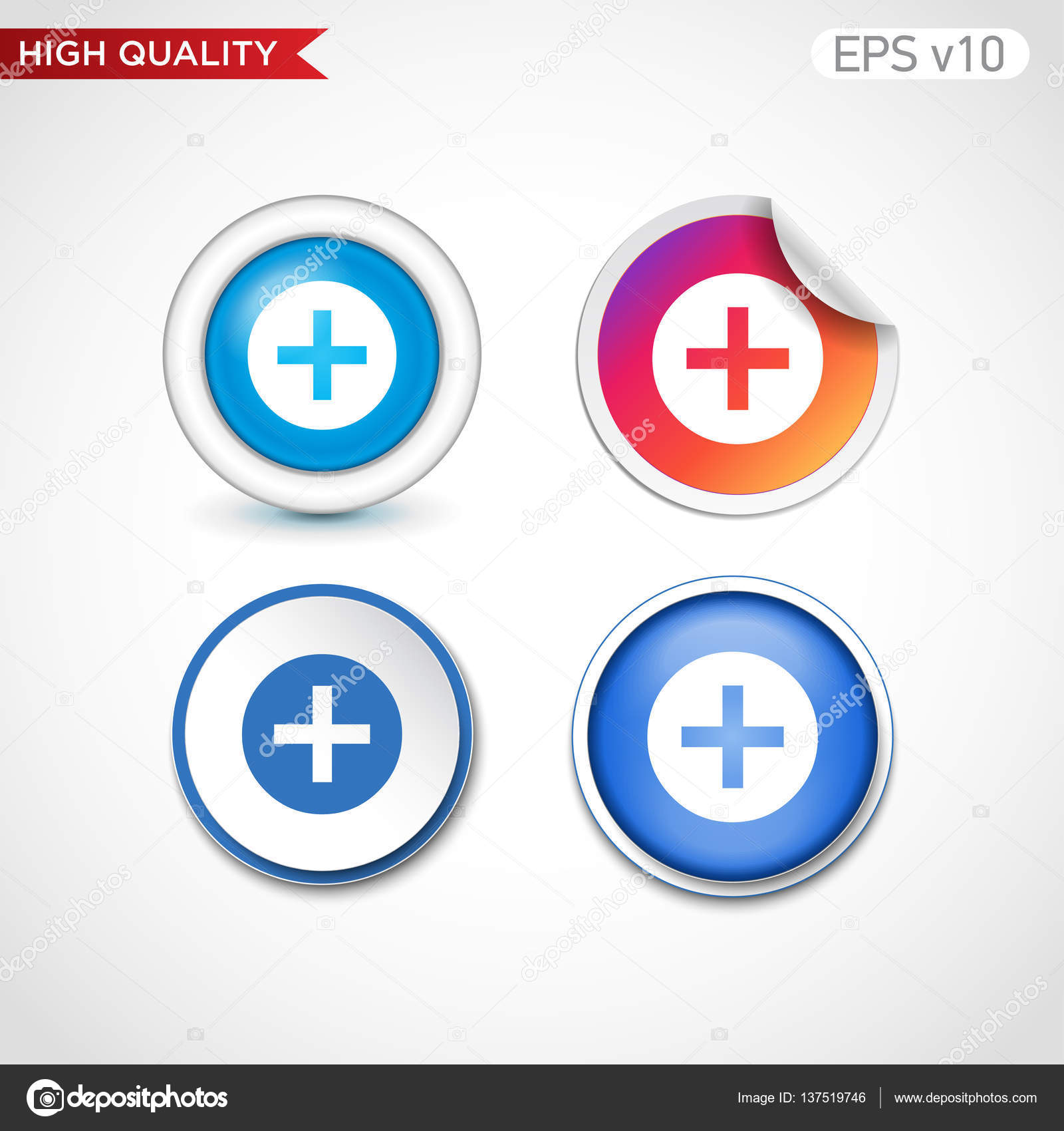 Colored Icon Button Symbol Background Stock Vector Image by ©M_Studio ...