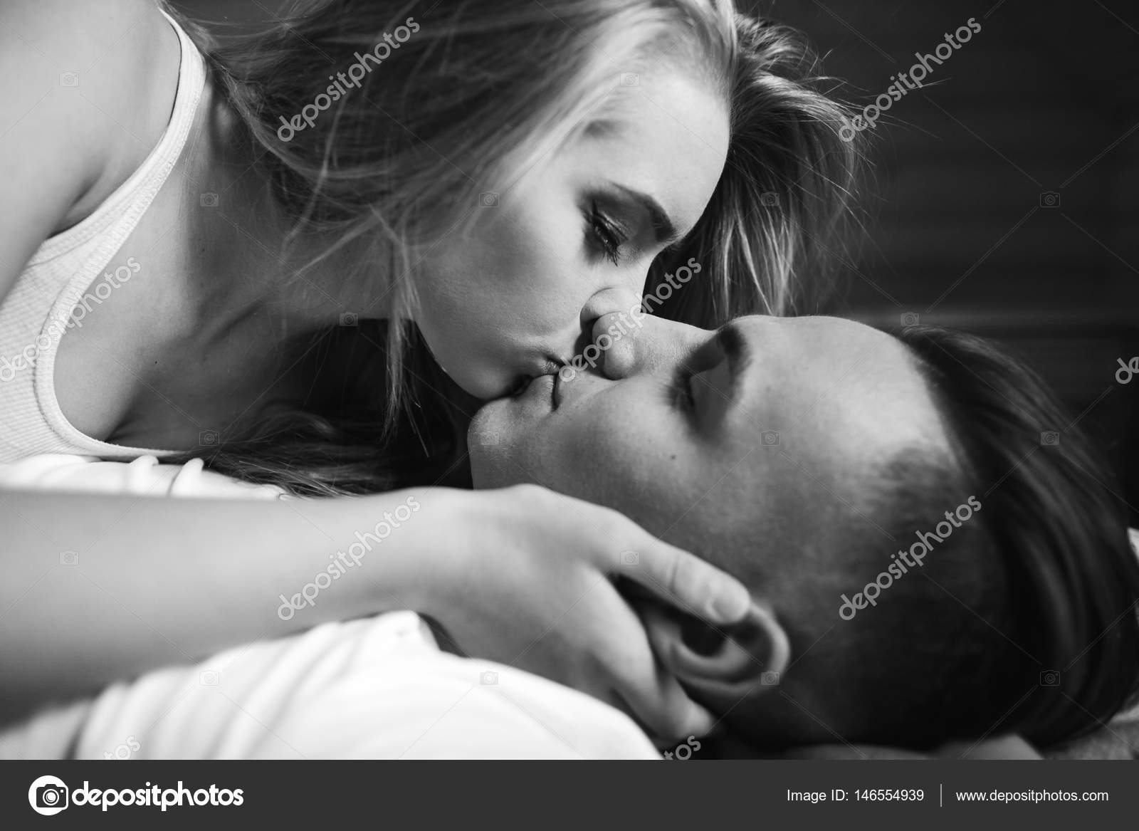 Beautiful couple kissing — Stock Photo © anatoliycherkas #146554939