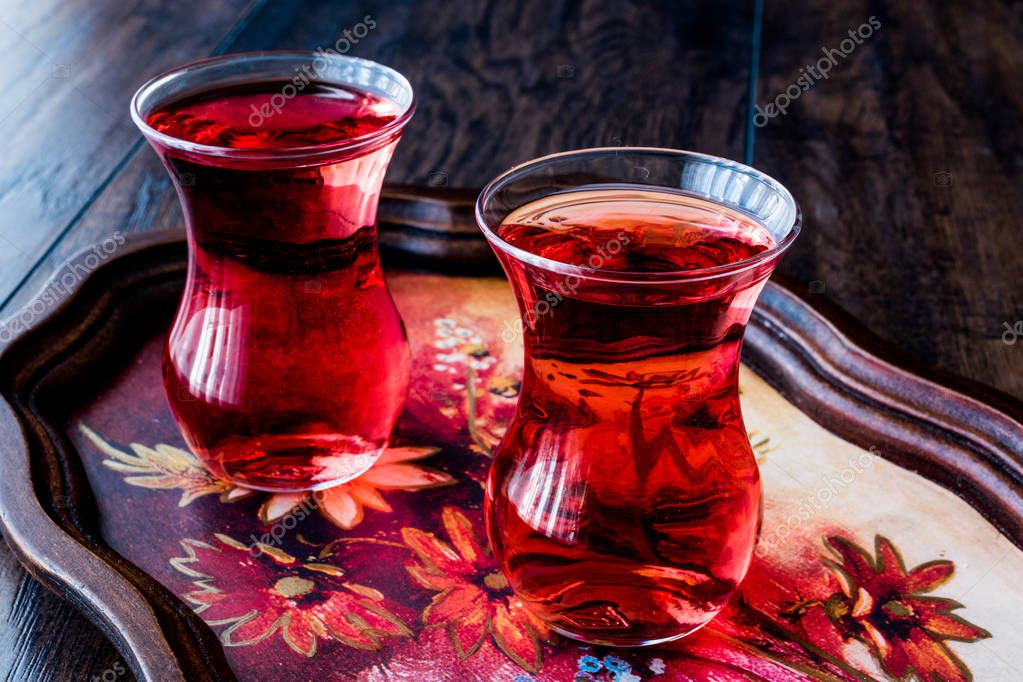 Ottoman Drink Rose sherbet or Cranberry Serbet in Turkish Tea Cup ...