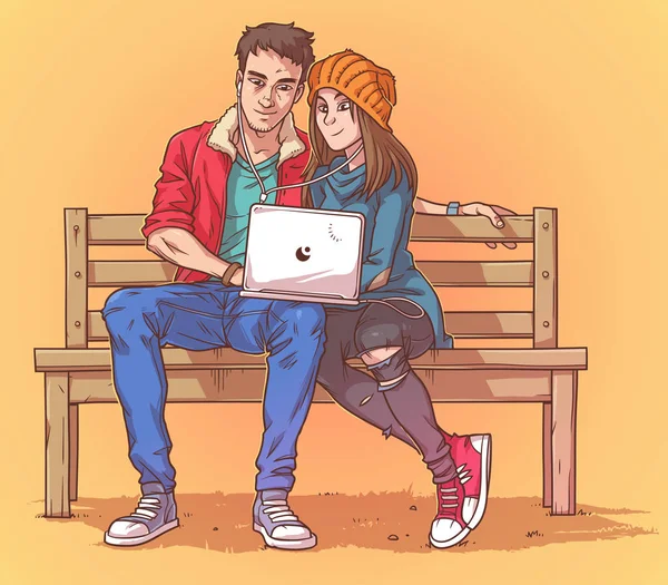 15,373,422 Ilustrações de Casal com laptop | Depositphotos