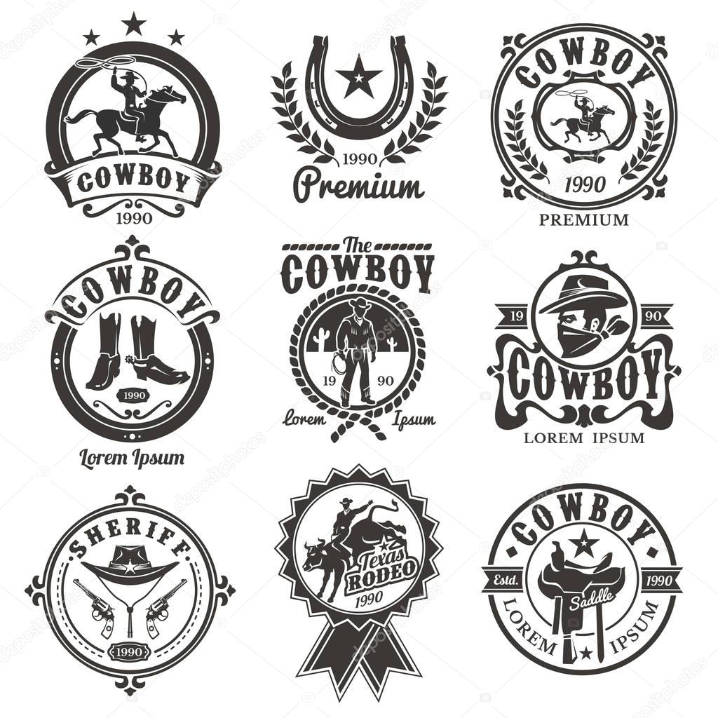 Conjunto de logos de rodeo vectorial 2023
