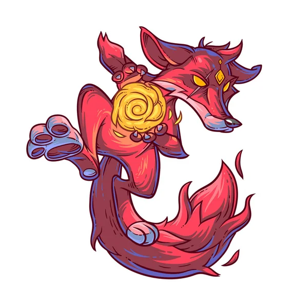 Ilustración vectorial de un zorro fuego. 2024