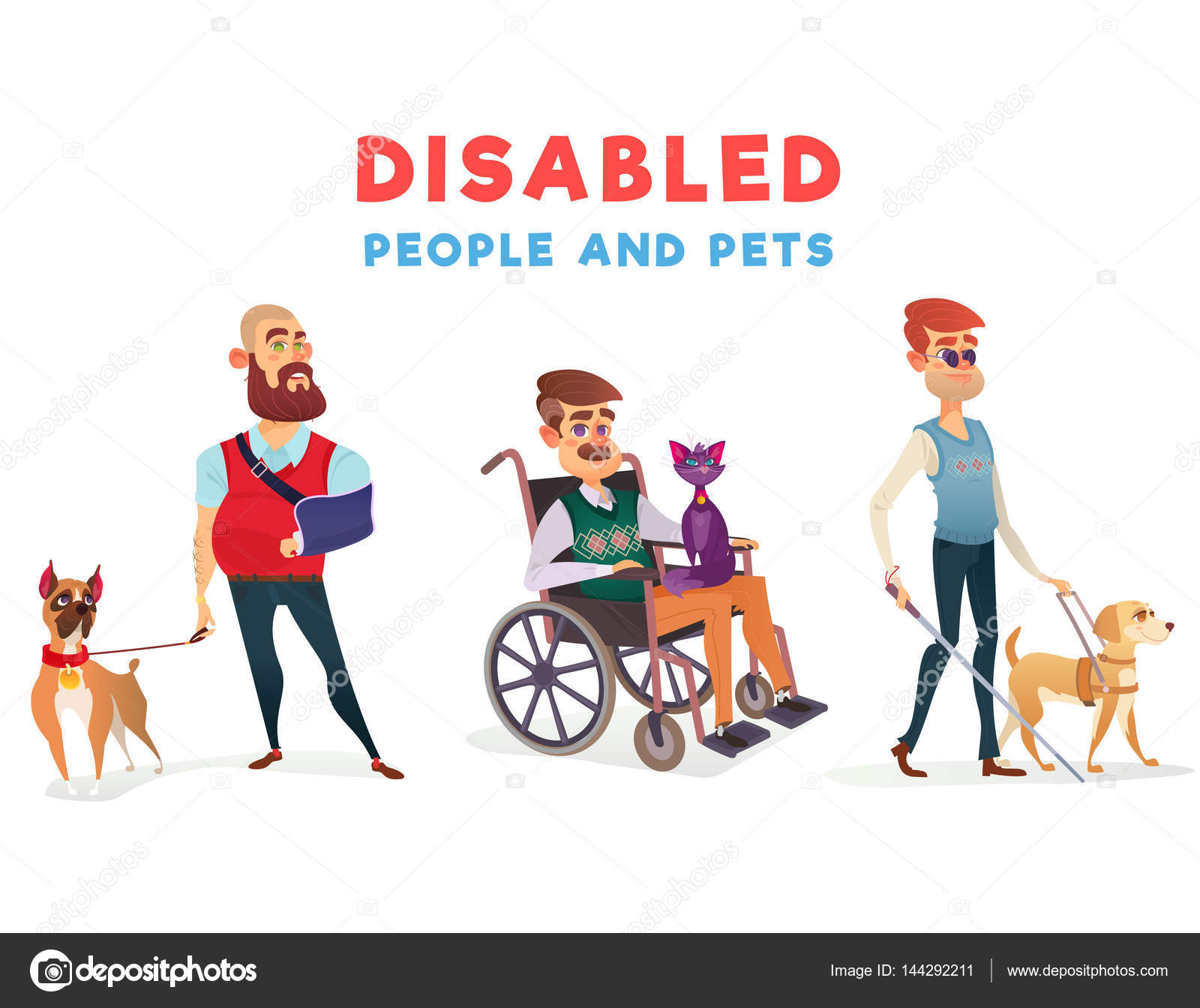 Dibujos: discapacidad animados | Conjunto de ilustraciones de dibujos ...