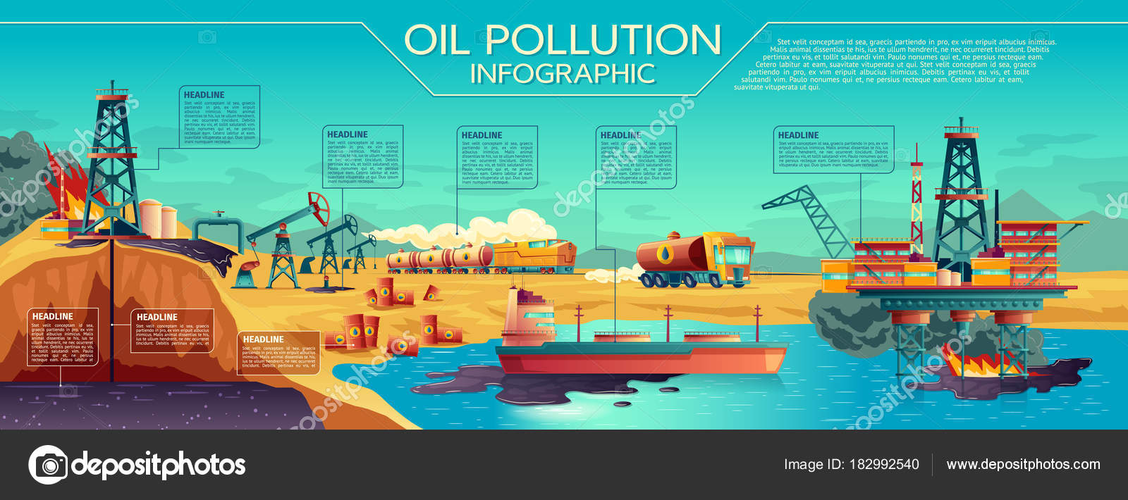 Vector oil industry pollution infographics Stock Vector Image by ...