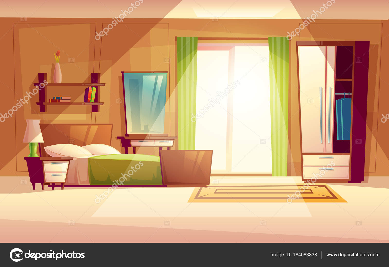Imágenes De Dibujos Animados De Dormitorios Fondo Se Representa Un