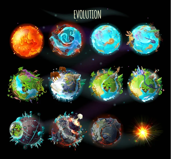 Stages of earth death vector concept illustration Stock Vector Image by ...
