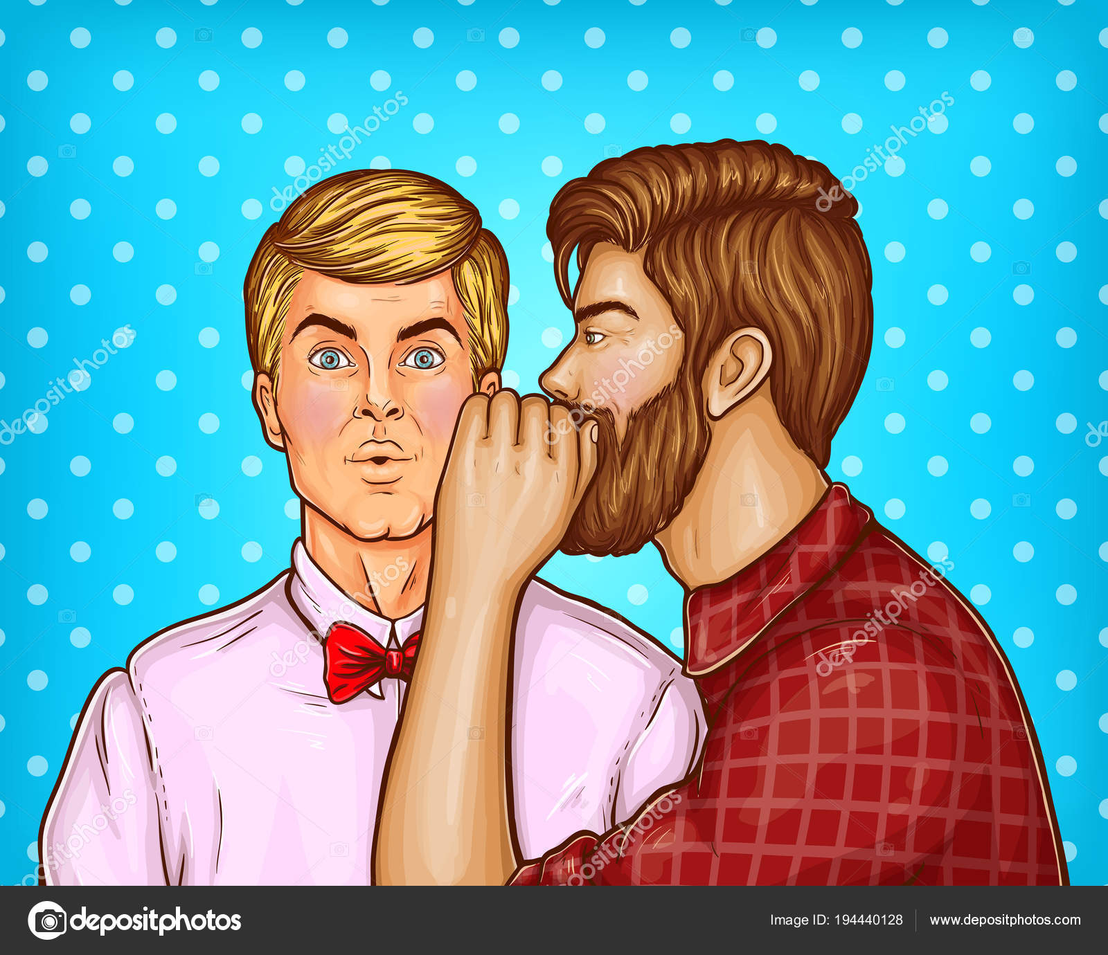 Vector pop art men whisper about sales Stock Vector Image by ...