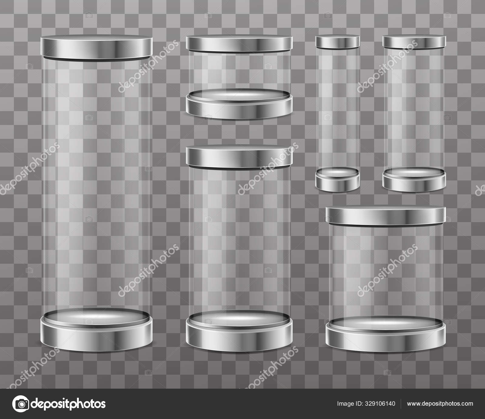 Transparent glass cylinder capsule showcase Stock Vector Image by ...