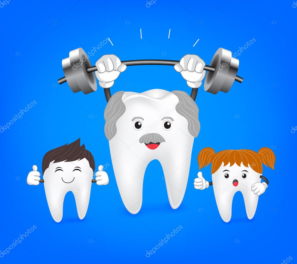 Senior tooth weight-lifting Stock Vector by ©wowow 125251992