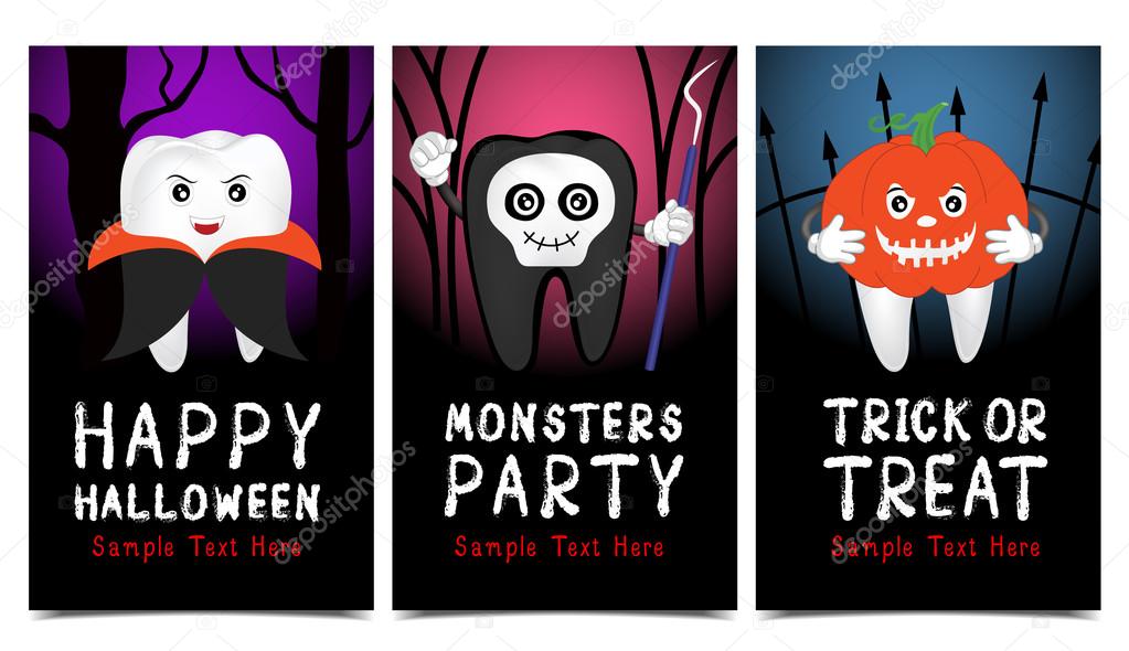 Halloween concept of teeth character set. Stock Vector by ©wowow 125940712