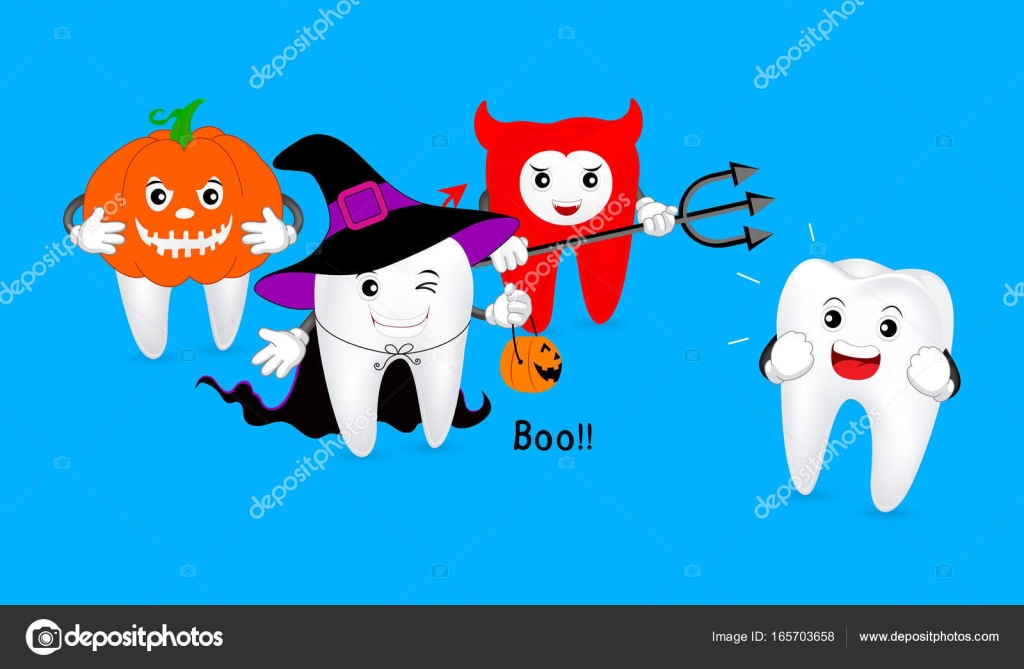 Funny Cute cartoon tooth characters. Stock Vector by ©wowow 165703658
