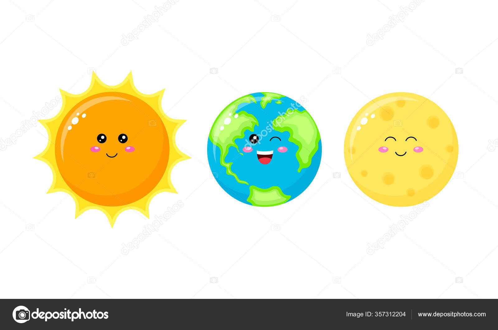 Moon With Earth With White Backround