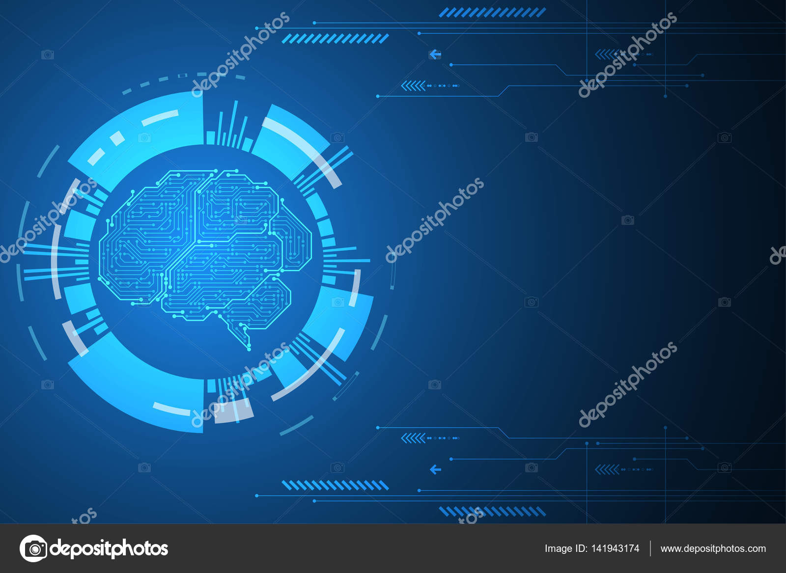 Vector technology brain. Stock Vector by ©phai.analog@gmail.com 141943174