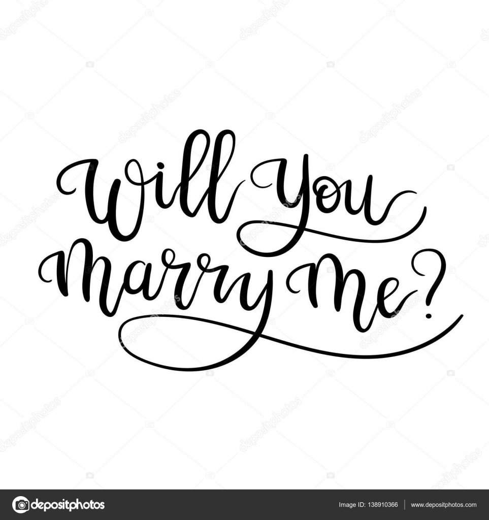 Will You Marry Me Marriage And Wedding Proposal Hand Lettering Text Modern Calligraphy