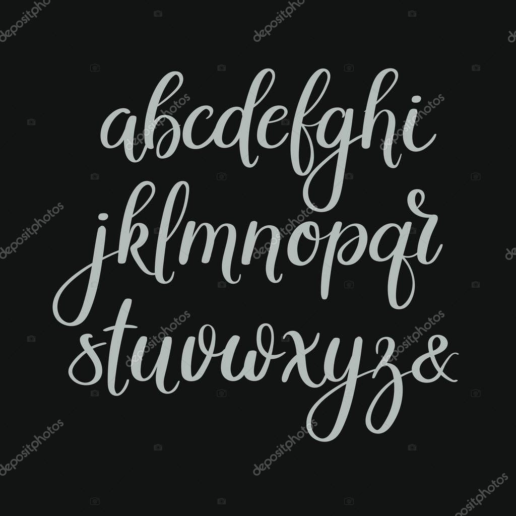 Cartas manuscritas del pincel. ABC. Caligrafía moderna. Letras de mano ...