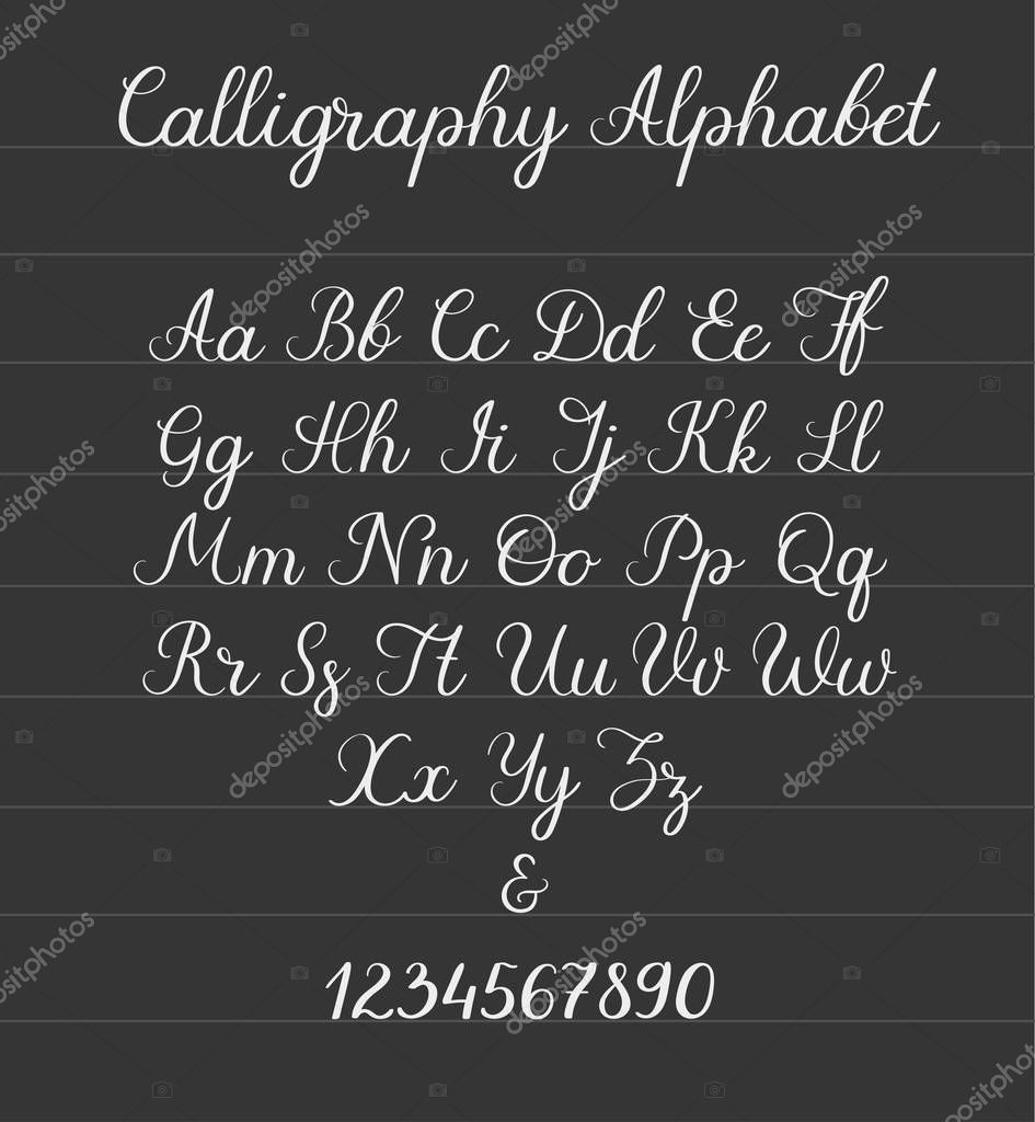 Cartas manuscritas del pincel. ABC. Caligrafía moderna. Letras de mano ...