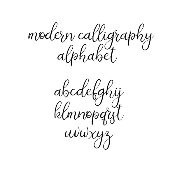 Calligraphy alphabet. Handwritten brush letters. Uppercase, lowercase ...