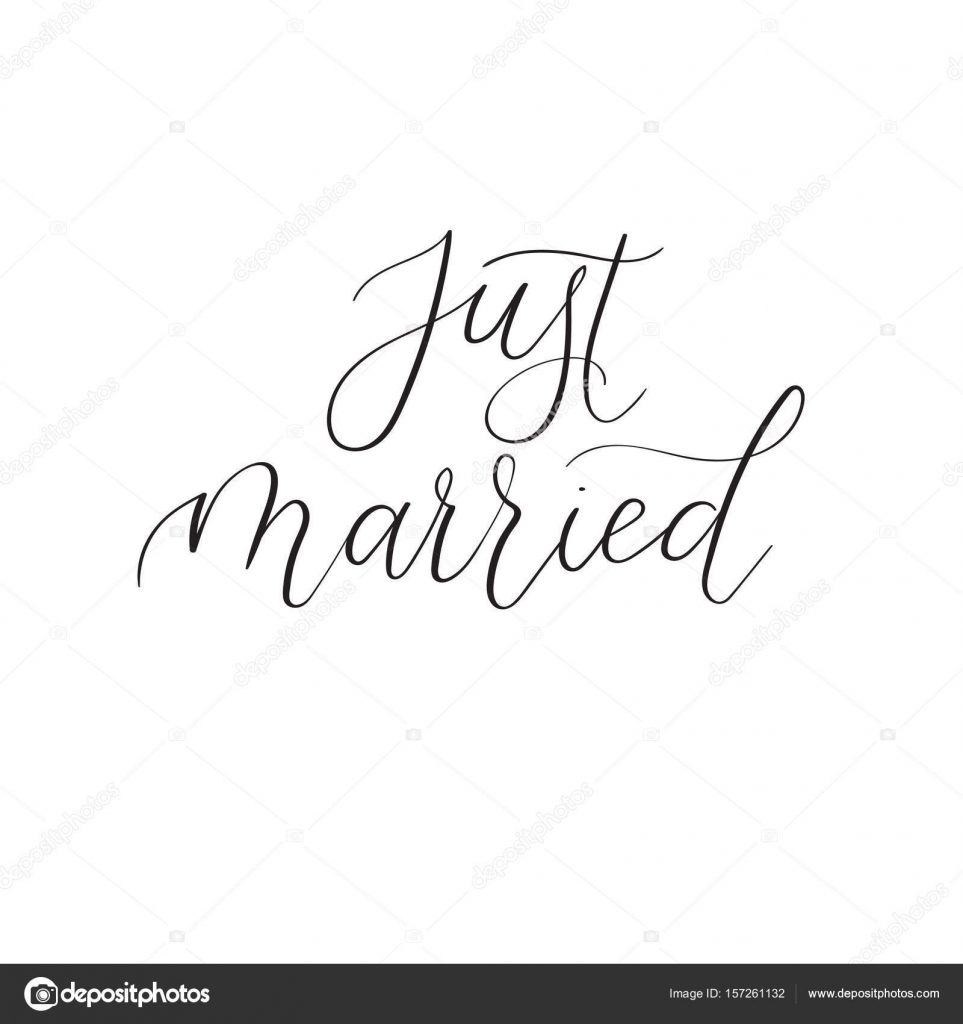 Just married calligraphy for wedding cards and invitation. Vector ...