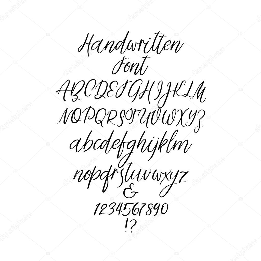 Handwritten alphabet | Handwritten alphabet letters. Calligraphy font ...