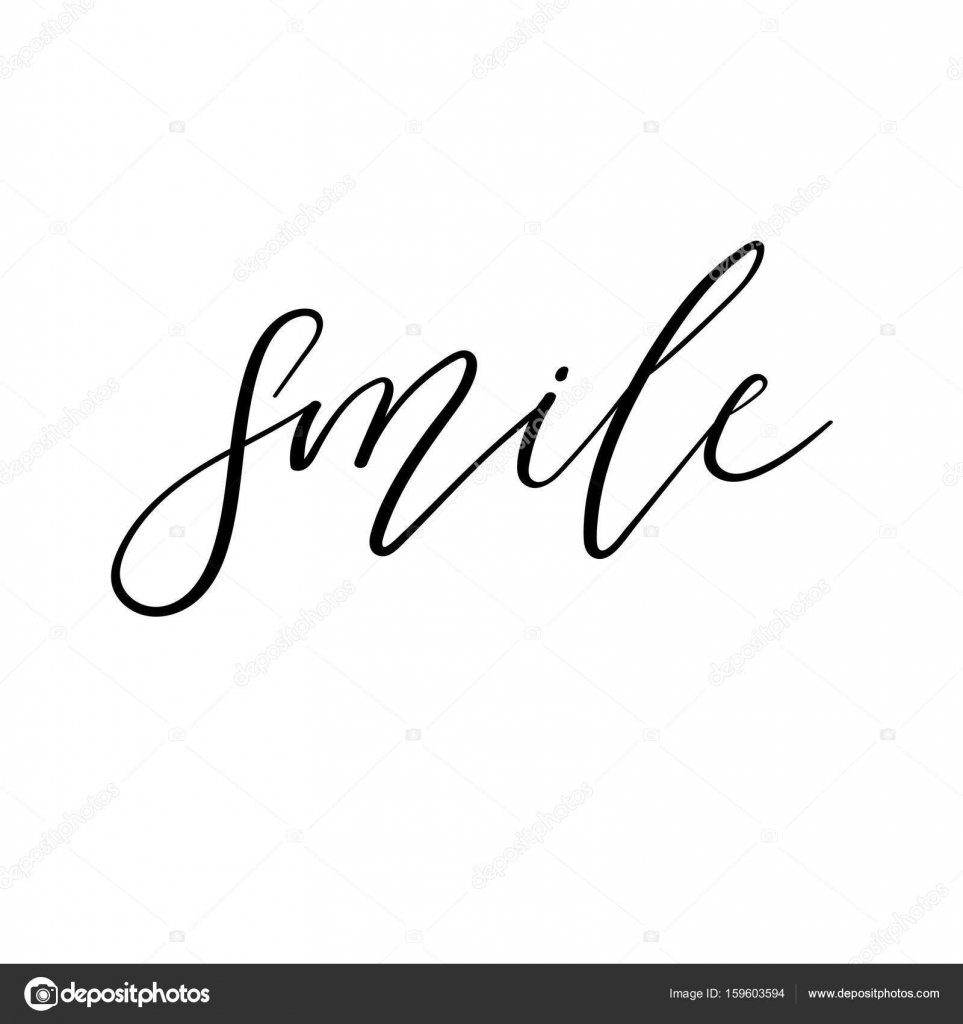 Smile. Handwritten poster. Calligraphy inscription. Stock Vector Image ...