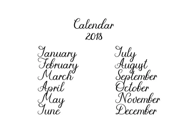 Hand lettering names of months. Modern calligraphy. Handwritten vector ...