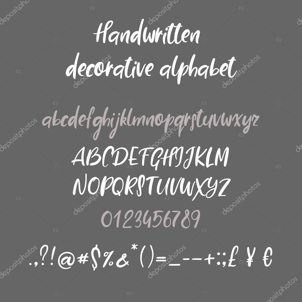 Cartas manuscritas del pincel. ABC. Caligraf a moderna. Letras de mano ...