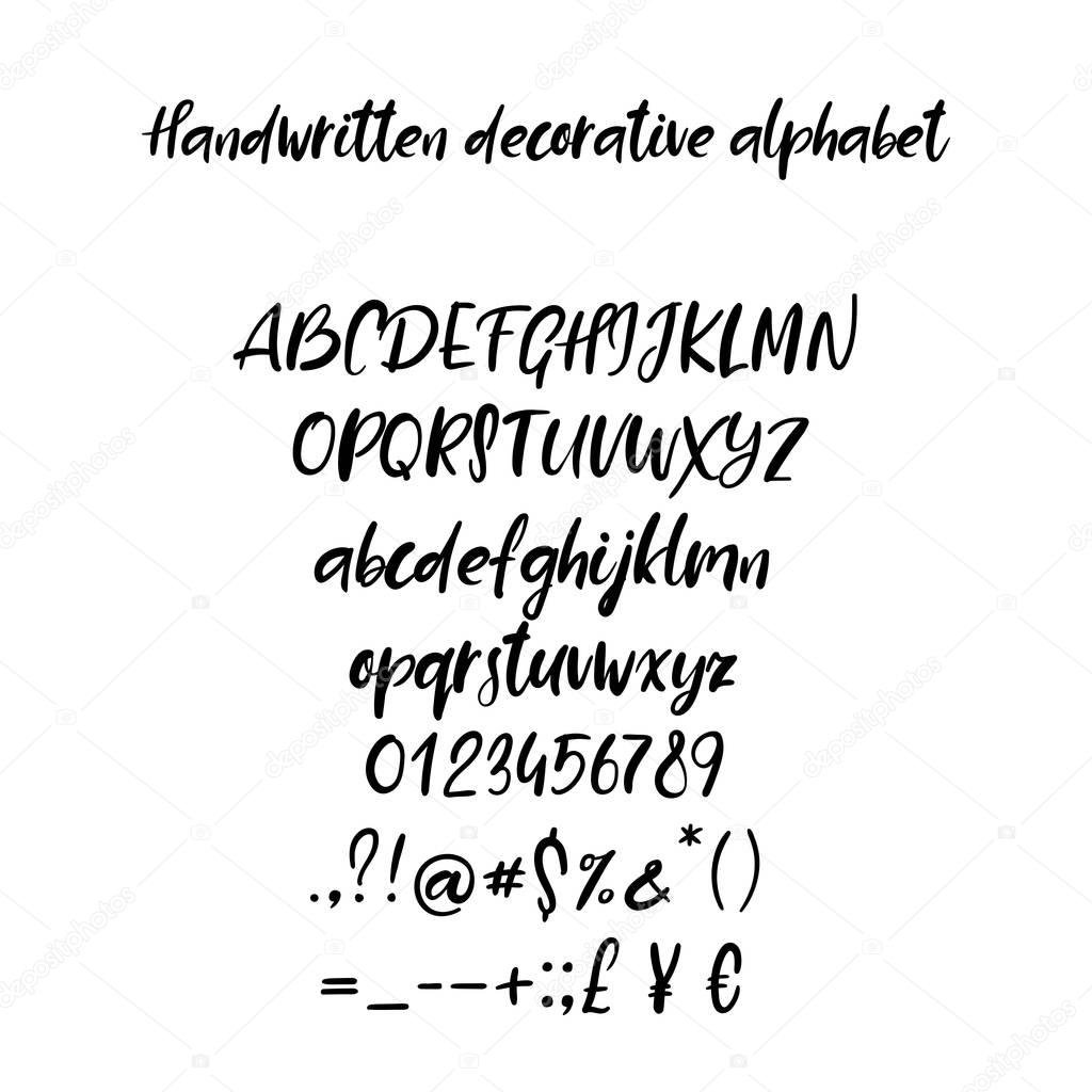 Cartas manuscritas del pincel. ABC. Caligrafía moderna. Letras de mano ...