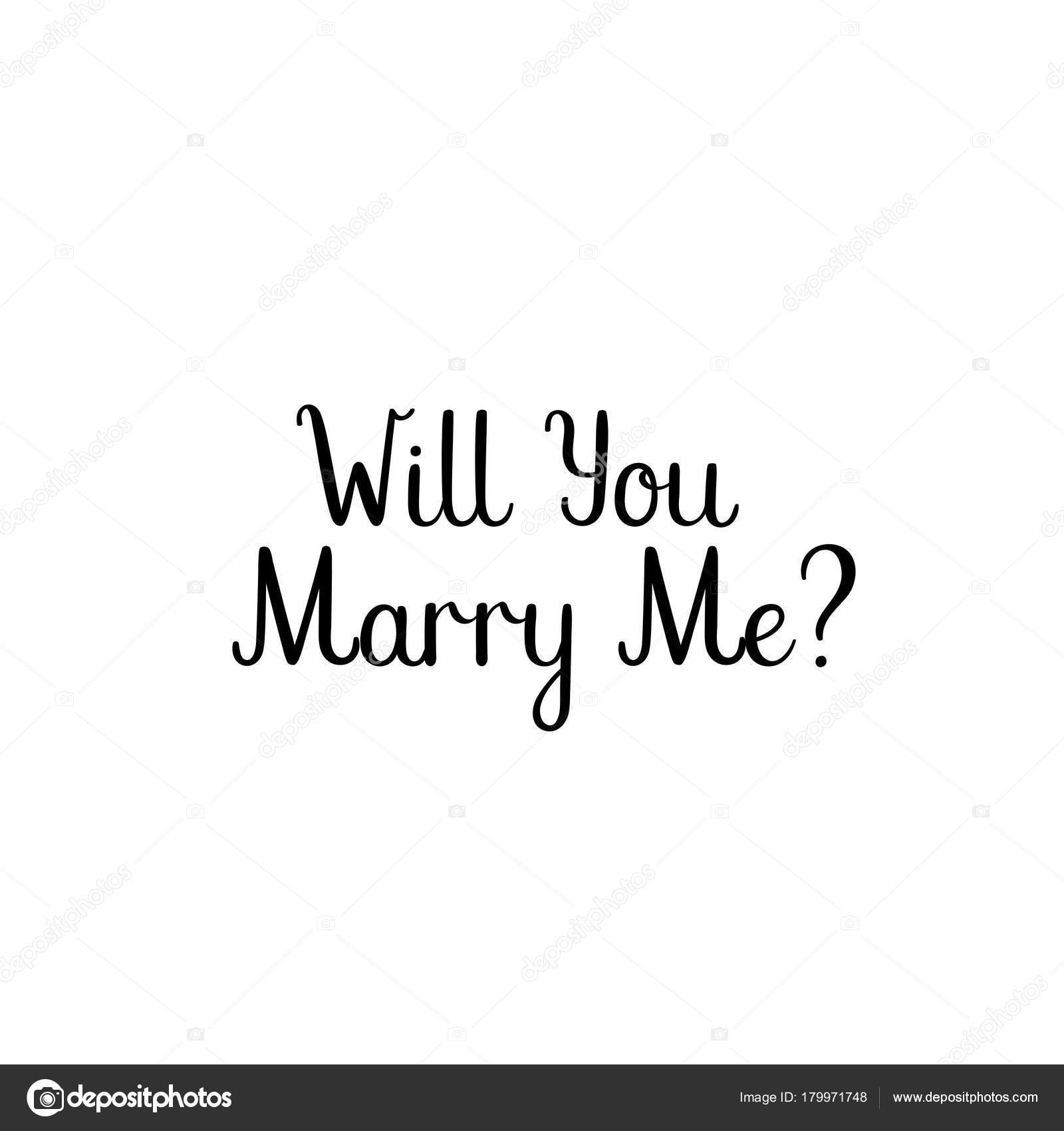 Will You Marry Me Hand Lettering Greeting Card. Modern Calligraphy ...