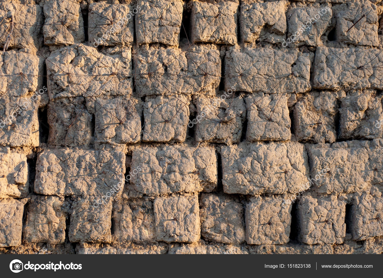 Masonry made of adobe. Ecological building materials — Stock Photo ...