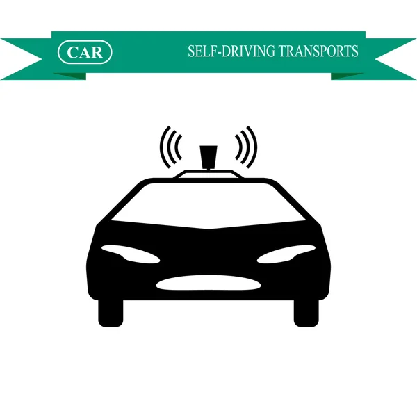 Autonomous Car Side View Glyph Icon Smart Car Sensors Signals — Stock ...