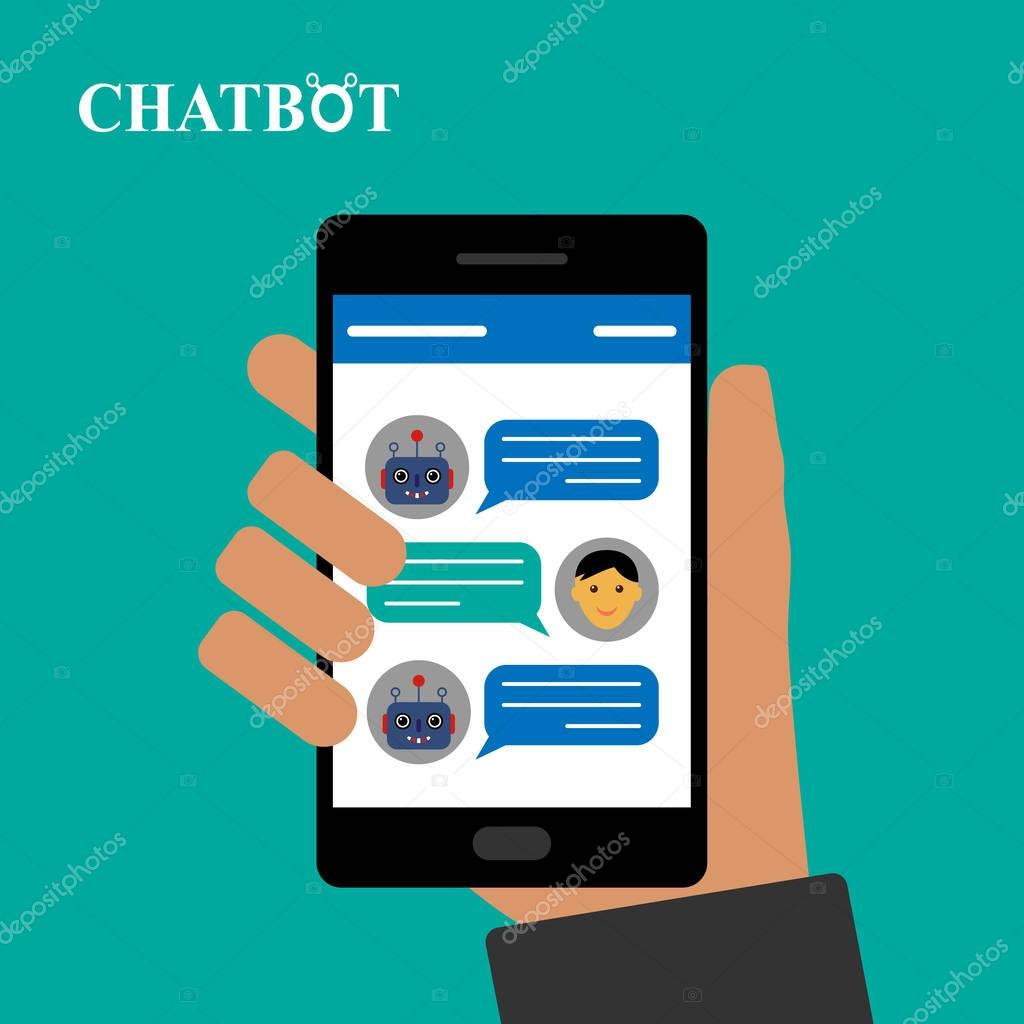 Chatbot and human conversation on smartphone — Stock Vector © Vectimus ...