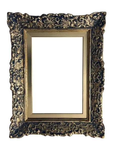 Empty Gold Ornate Picture Frame White Background Stock Photo by ...