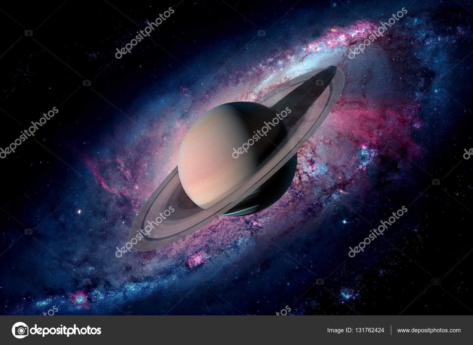 Solar System - Saturn. It is the sixth planet from the Sun. — Stock ...