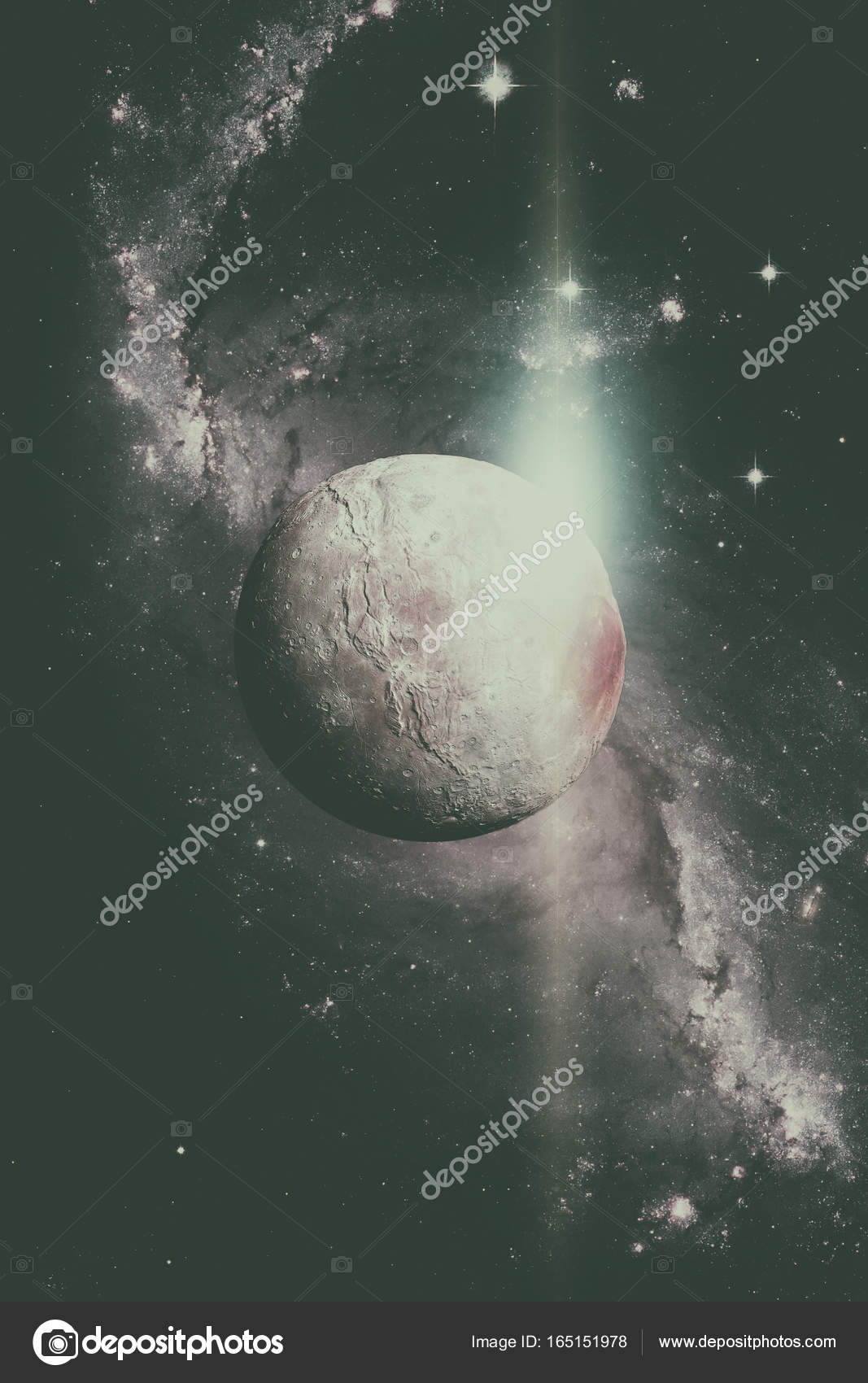 Charon is the largest moon of the dwarf planet Pluto. Stock Photo by ...