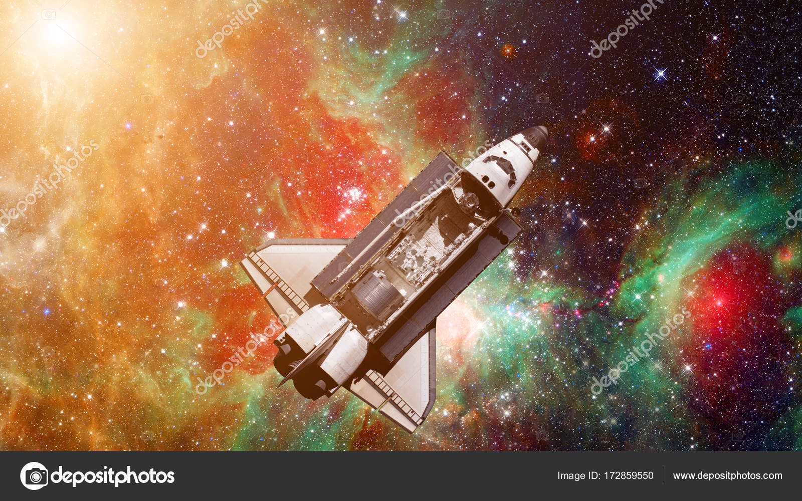 Space shuttle taking off on a mission. Elements of this image furnished ...