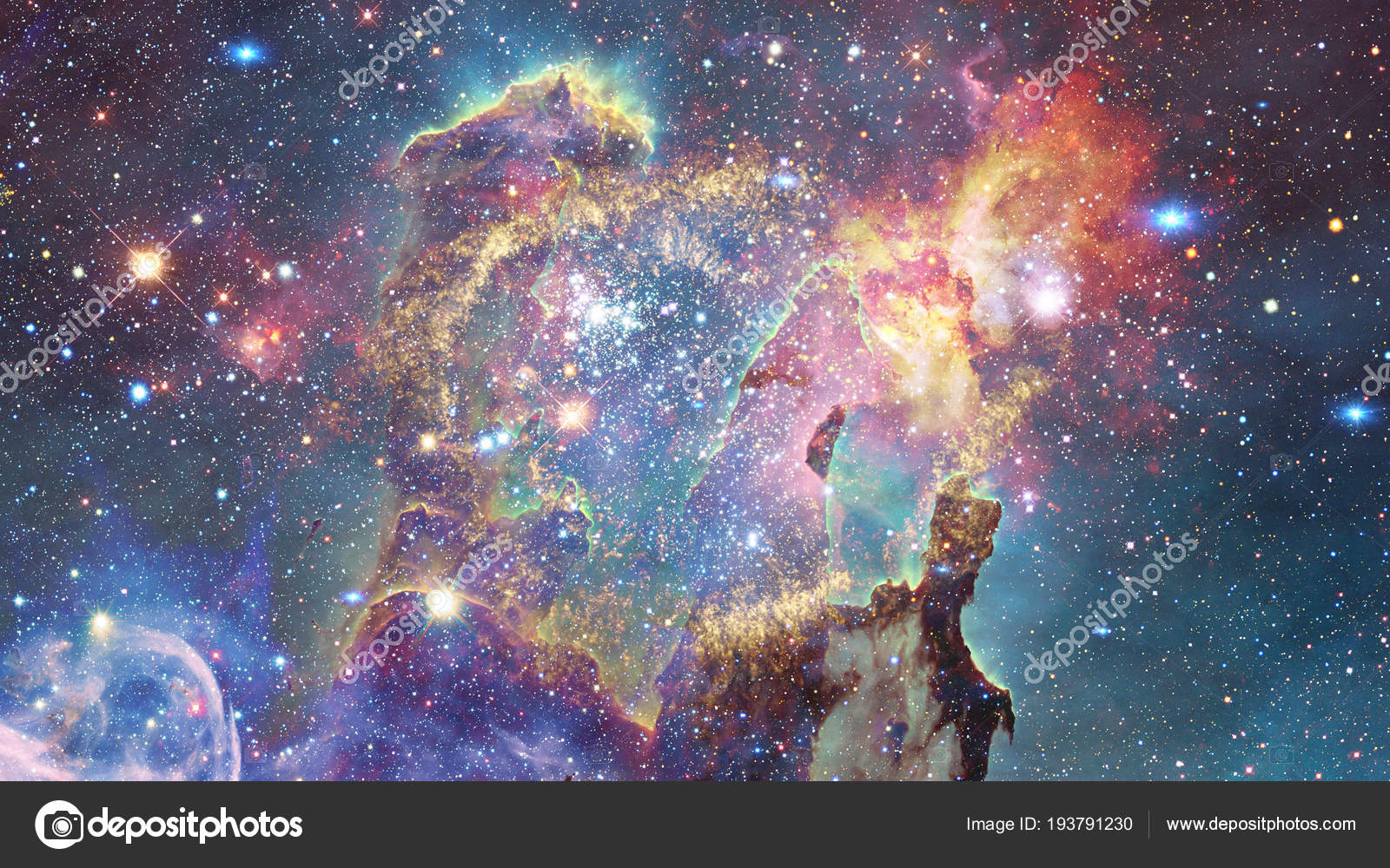 Helix Nebula Deep Space Elements Image Furnished Nasa Stock ...