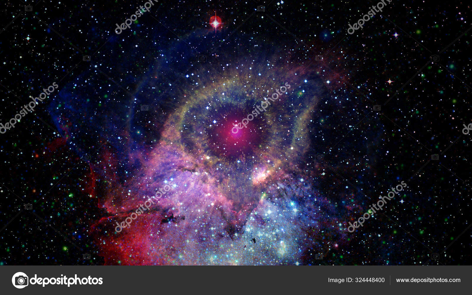 The Helix Nebula in space. Elements of this image furnished by NASA ...