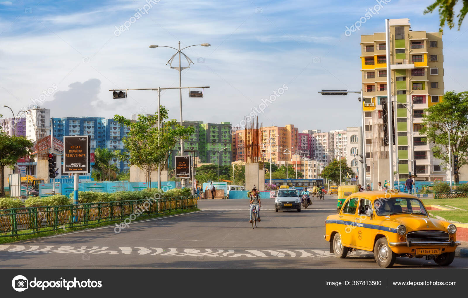 Kolkata India June 2018 View City Road Intersection Commercial ...
