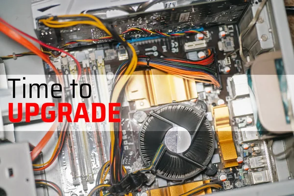 Text TIME TO UPGRADE . Maintenance update system upgrate concept ...