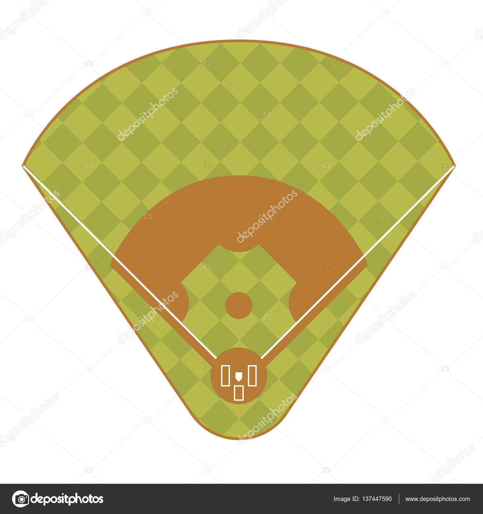 Baseball Game Field Top View. Vector Stock Vector by ©bigmouse 137447590