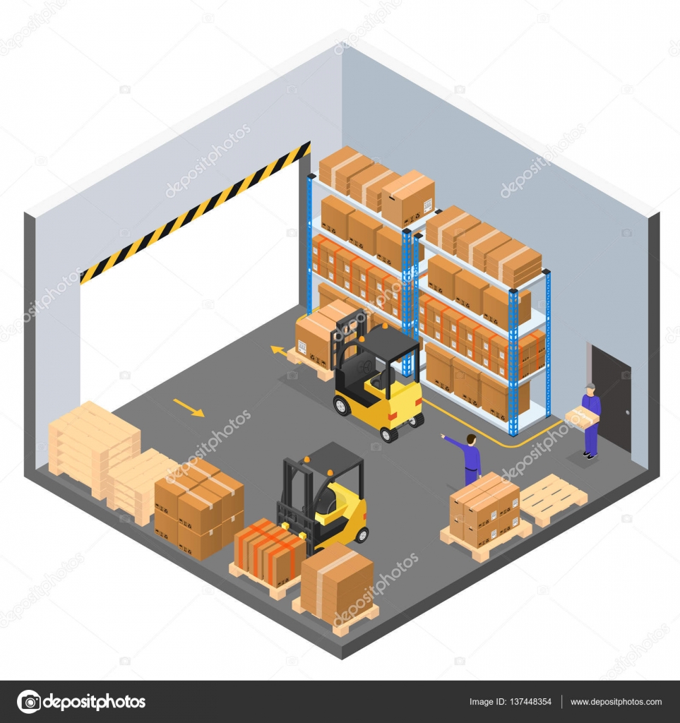 Intérieur Entrepôt Bâtiment Vue imprenable. Vecteur Vecteur par ...