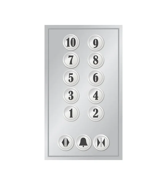 Steel Elevator Buttons Panel. Vector — Stock Vector © in8finity #128138716 Steel Elevator Buttons Panel. Vector — Stock Vector © in8finity #128138716