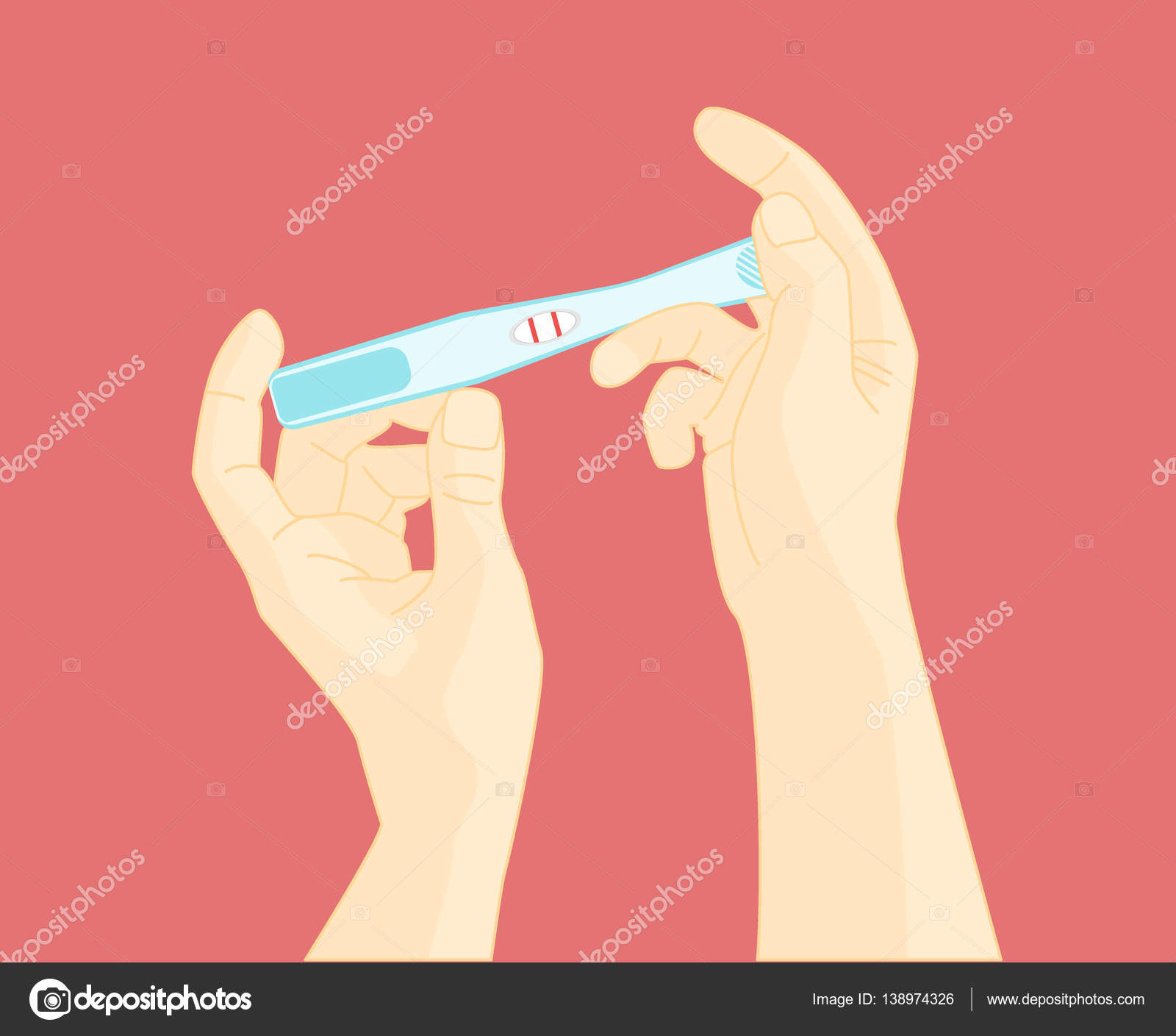 Cartoon Human Hand Holding Pregnancy Test. Vector Stock Vector Image by ...