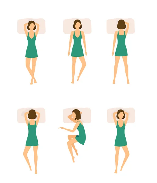 Sleep Sleeping Position Style Posture Method Bed — Stock Vector ...