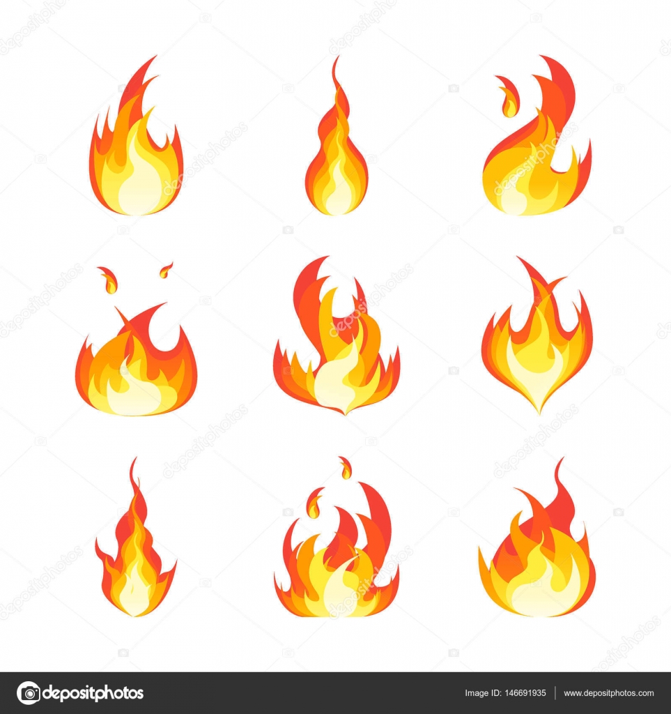 Cartoon Fire Flames Set. Vector Stock Vector by ©bigmouse 146691935