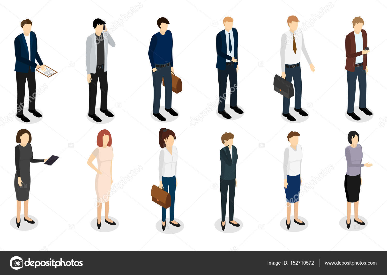 Business People Set Isometric View. Vector Stock Vector Image by ...