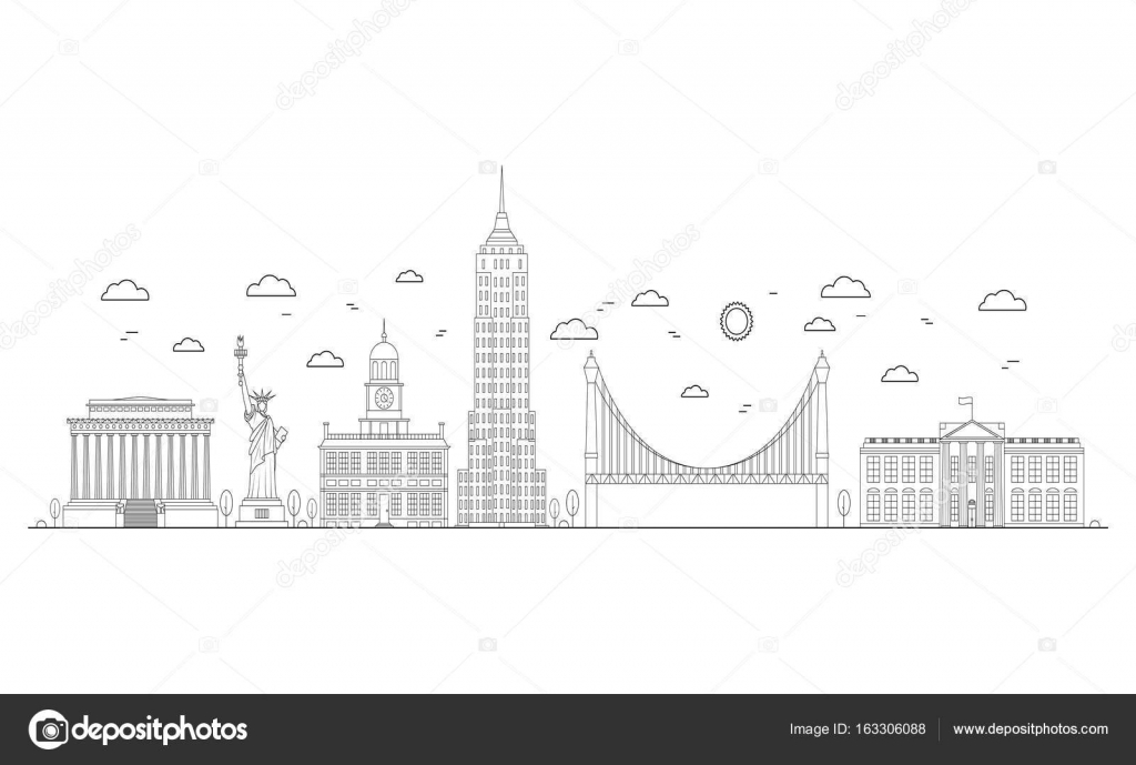 America Thin Line Art. Vector Stock Vector Image by ©bigmouse #163306088